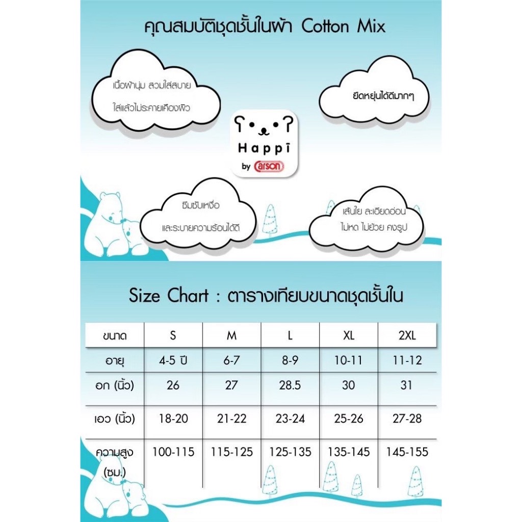 Happi by Carson เสื้อกล้ามเด็กผู้ชายสีขาวล้วน เเพ็ค1ตัว (HTT201P1WH) - GooddDay - ThaiPick