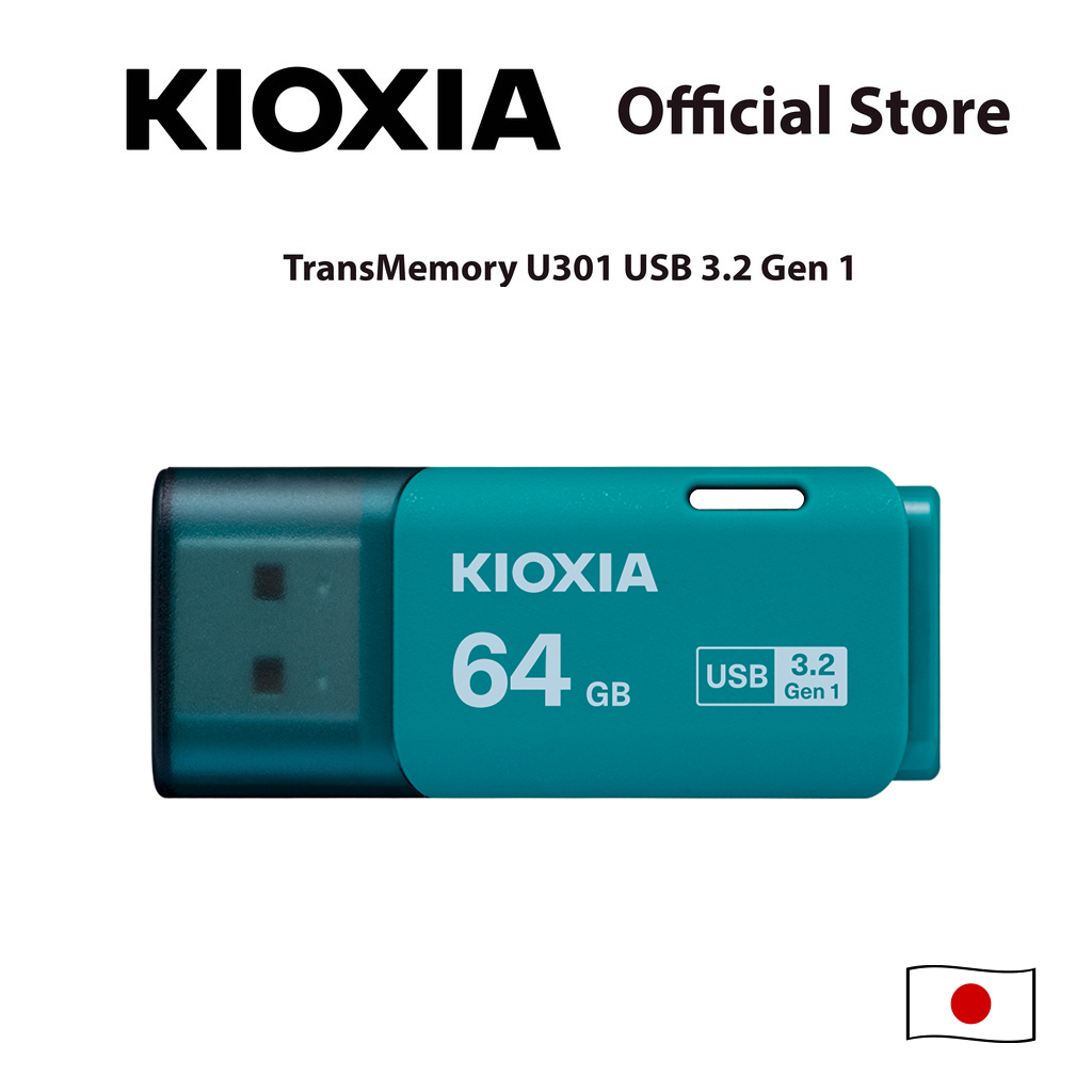 KIOXIA TransMemory U301 Light Blue USB3.2 Gen 1 Flash Drive - 64GB ...
