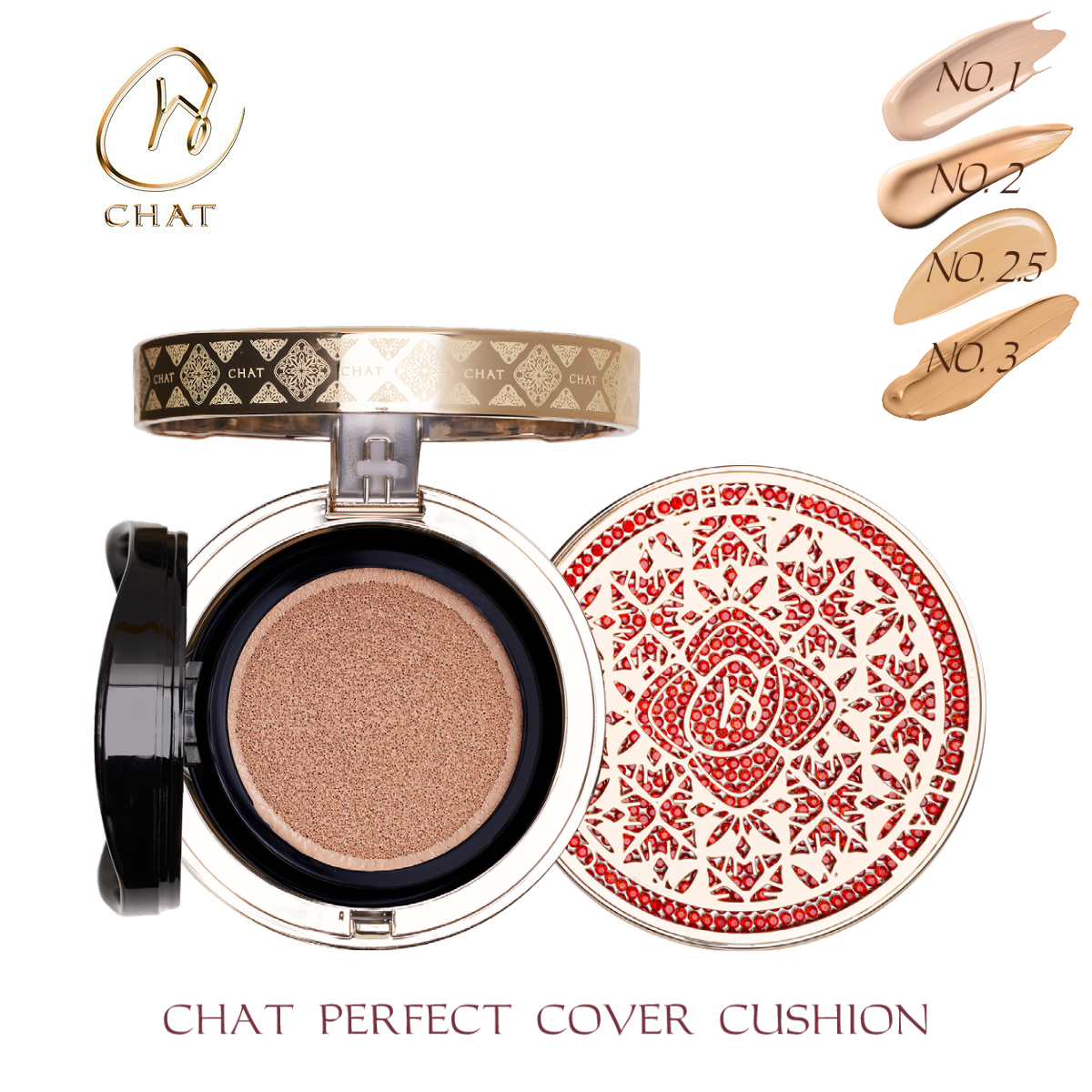 ฉัตร คุชชั่น สูตรกันน้ำ แถมฟรี รีฟีลในเซ็ต CHAT Perfect Cover Cushion ...
