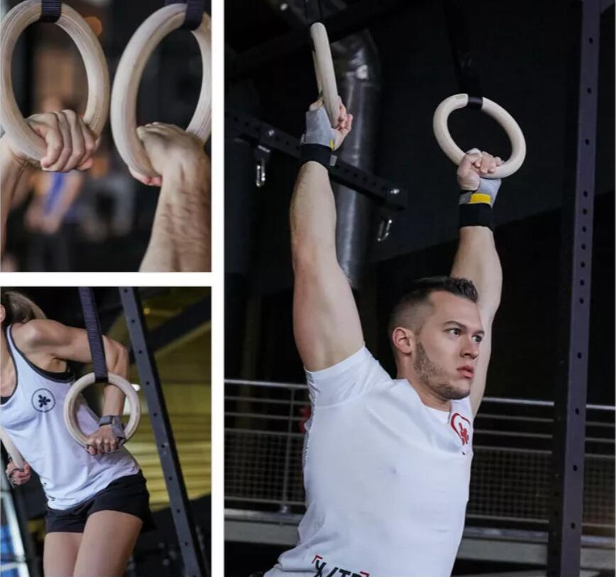 ยิมนาสติกแหวนโ Wood Gymnastic Rings Olympic Rings 1pair Premium Heavy ...