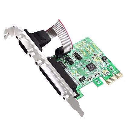 การ์ด pci express X1( PCI-E ) to DB9 (RS232,Serial) 1 พอร์ต+ 1 DB25 Parallel 1 พอร์ต +Driver ...