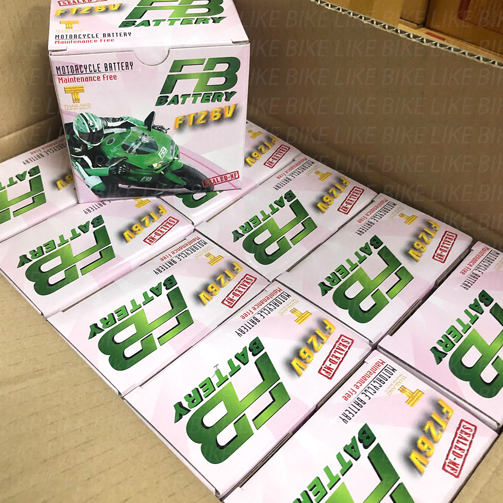 ลอตใหม่ล่าสุด FB FTZ6V (12V 5.3Ah) แบตเตอรี่มอเตอร์ไซค์ แบตเตอรี่แห้ง ...