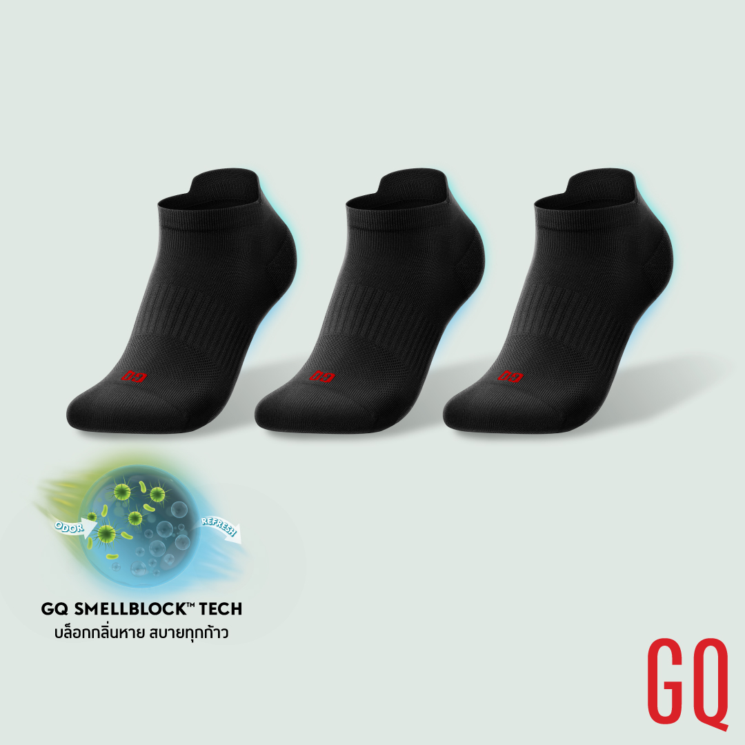 GQ SMELLBLOCK Socks Every Day No Show ถุงเท้าบล็อกกลิ่น ถุงเท้าครึ่งข้อ ...