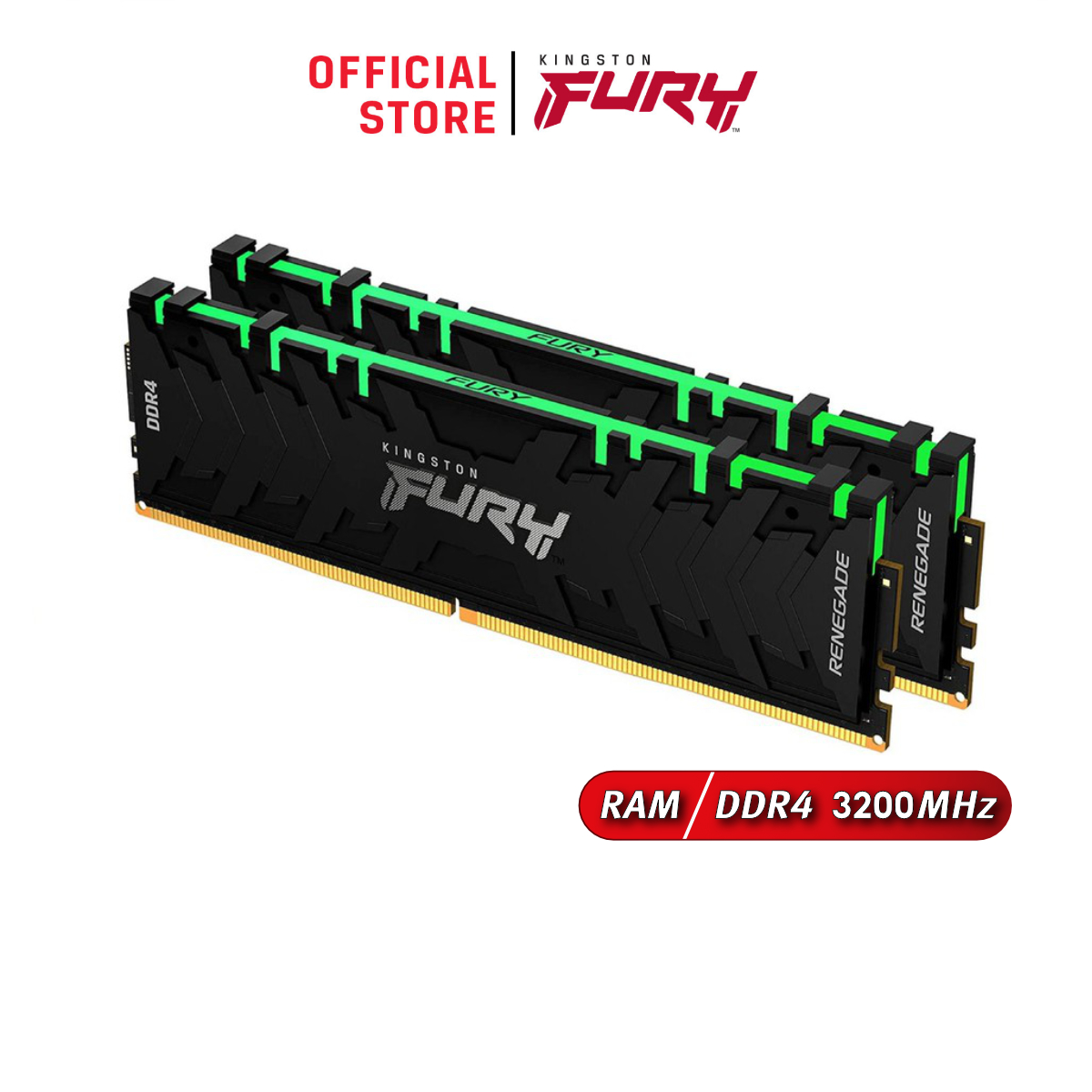 Kingston 16GB 3200MHz FURY RENEGADE RGB Ram DDR4 CL16 DIMM (Kit of 2) - (KF432C16RBAK216 ...