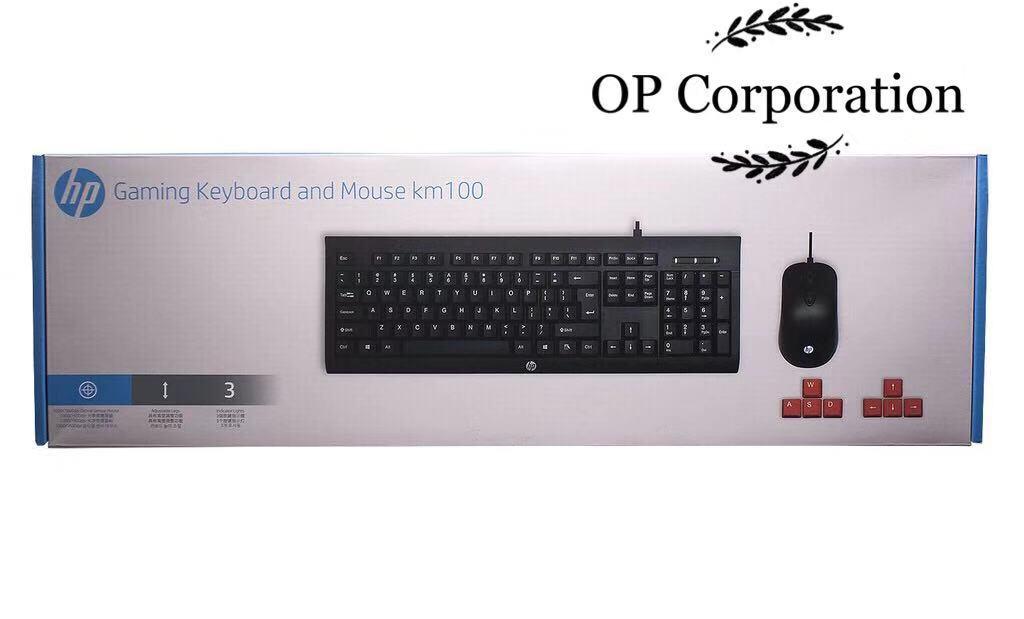 HP KM100 USB Gaming Keyboard and Mouse - HDMI - ThaiPick
