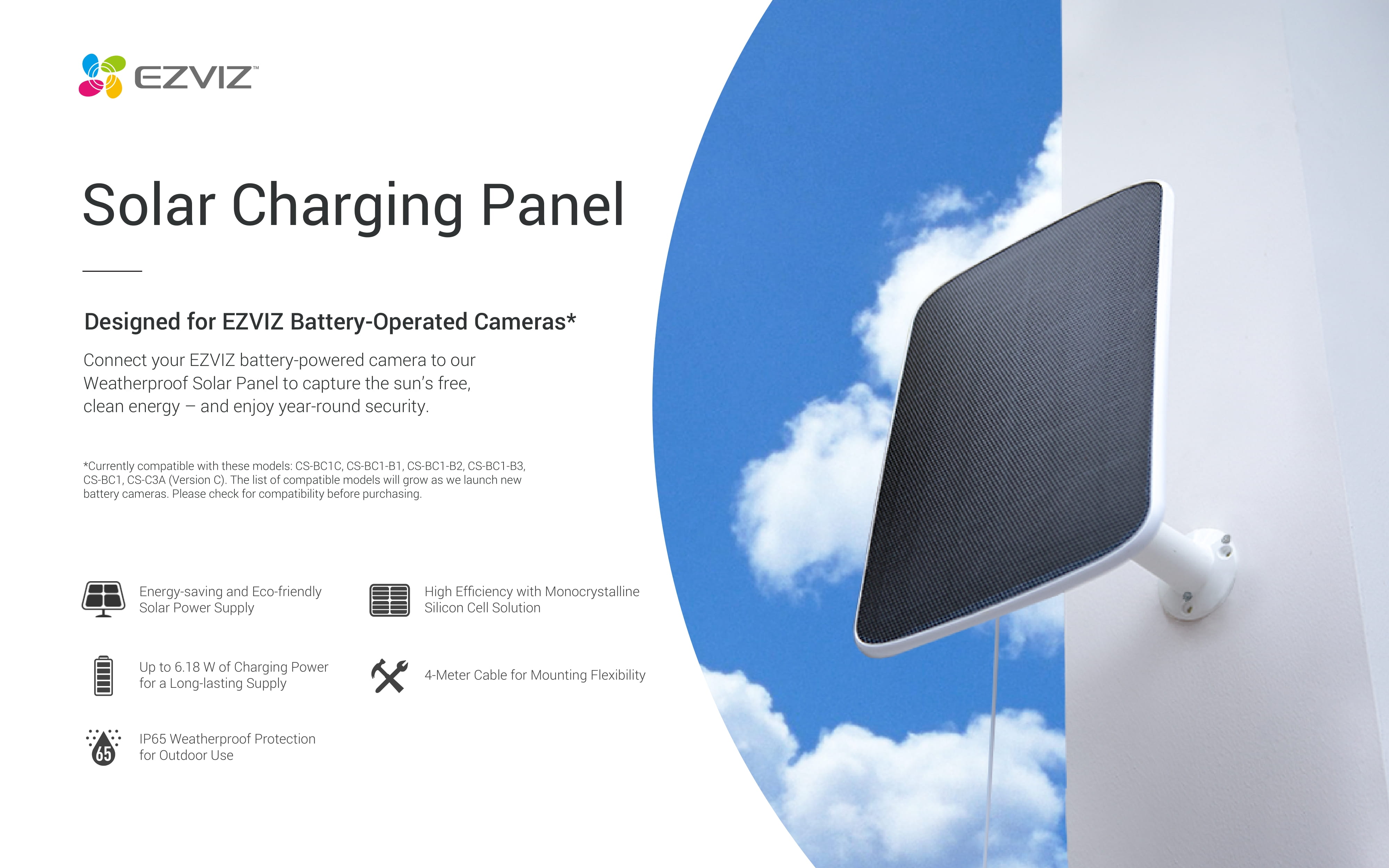 Ezviz กล้องวงจรปิด Solar Charging Panel Use with BC1 & BC1C รุ่น Solar ...