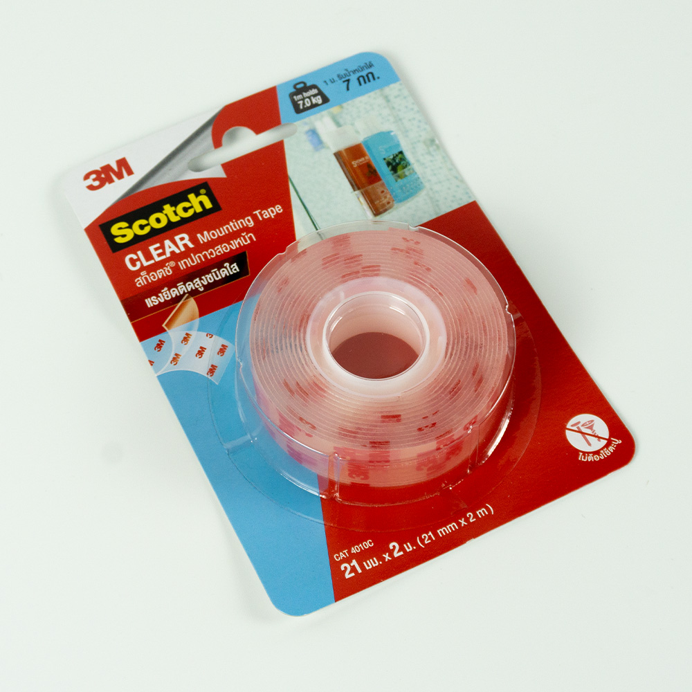 3M Scotch Clear Mounting Tape (21 mm x 2 m) สก็อตช์ เทปกาวสองหน้า แรงยึดติดสูง ชนิดใส ยาว 2 ม. ...
