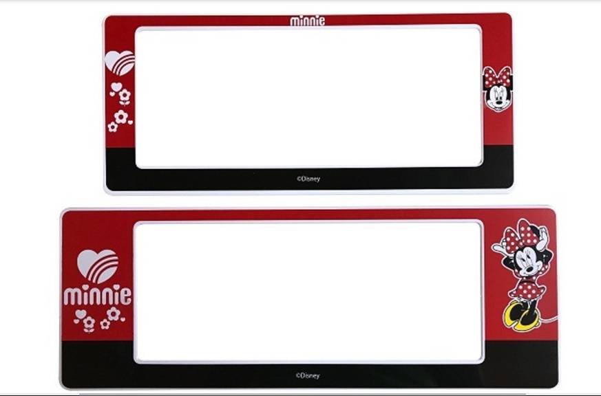 Minnie Mouse Disney Car License Plate Frame 2 pcs (Long-Short) Red ...