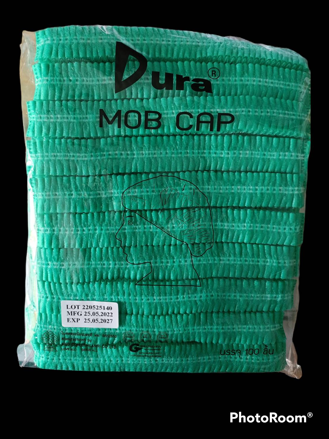 Dura mop cap หมวกคลุมผม สีเขียว สีชมพู | Lazada.co.th