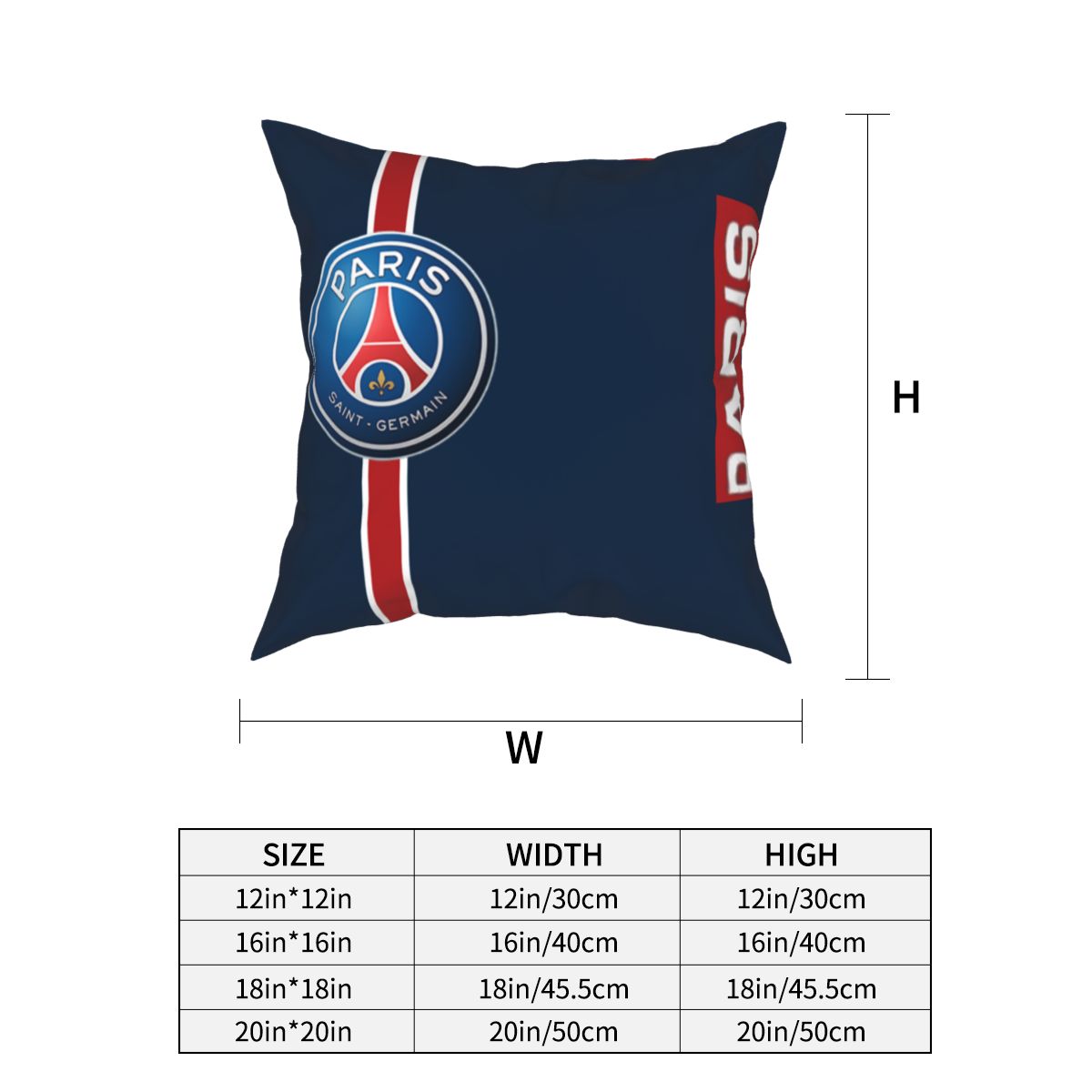 Paris SAINT GERMAIN Logo Home Decor Pillowcase Casual Couch Chair Waist ...