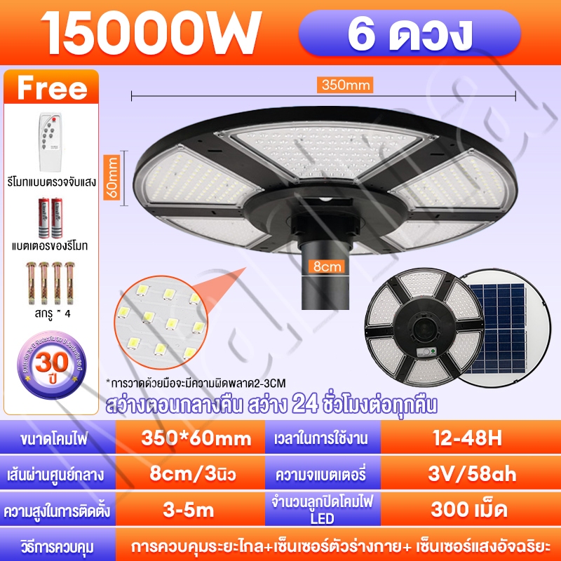 ไฟพลังงานแสง ufoไฟถนน ไฟโซล่าเซลล์ ไฟถนนเซลล์สุริยะ 600000W solar light ไฟ LED ไฟถนนโซล่าเซลล์ ...