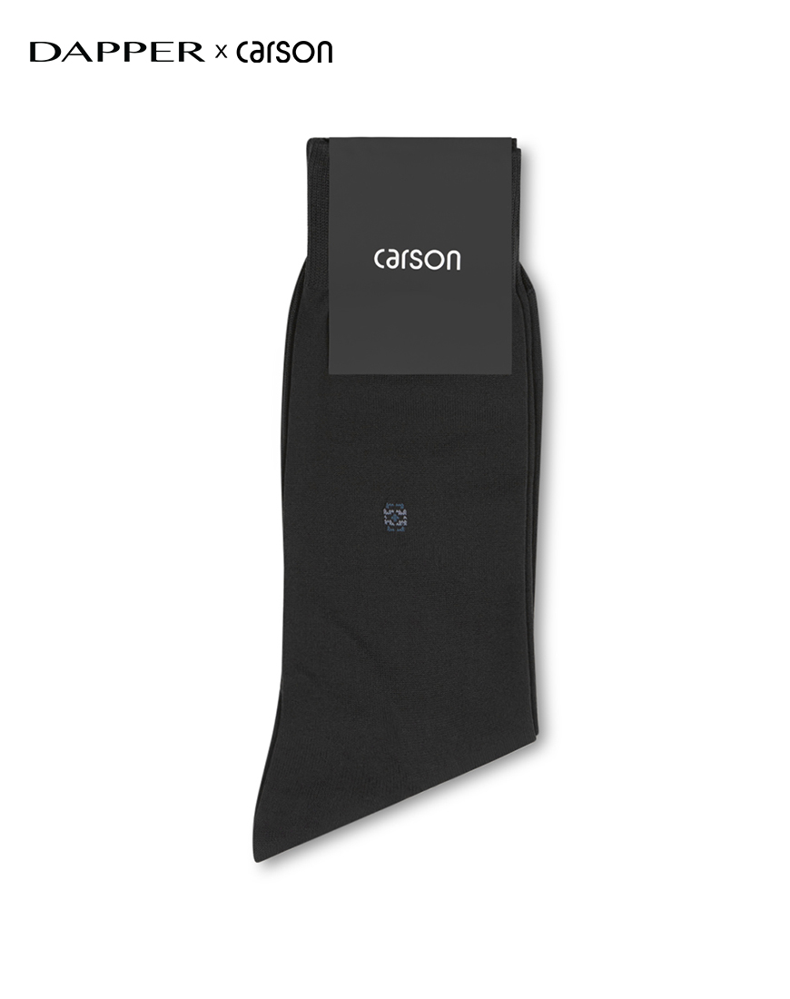 DAPPER X CARSON ถุงเท้า Nylon Embroidery Socks มีลายปัก สีดำ | Lazada.co.th