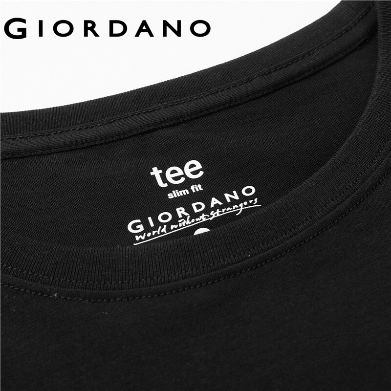 Giordano Men Rega Series T-Shirts Stylish Printing Ribbed Crewneck Tops ...