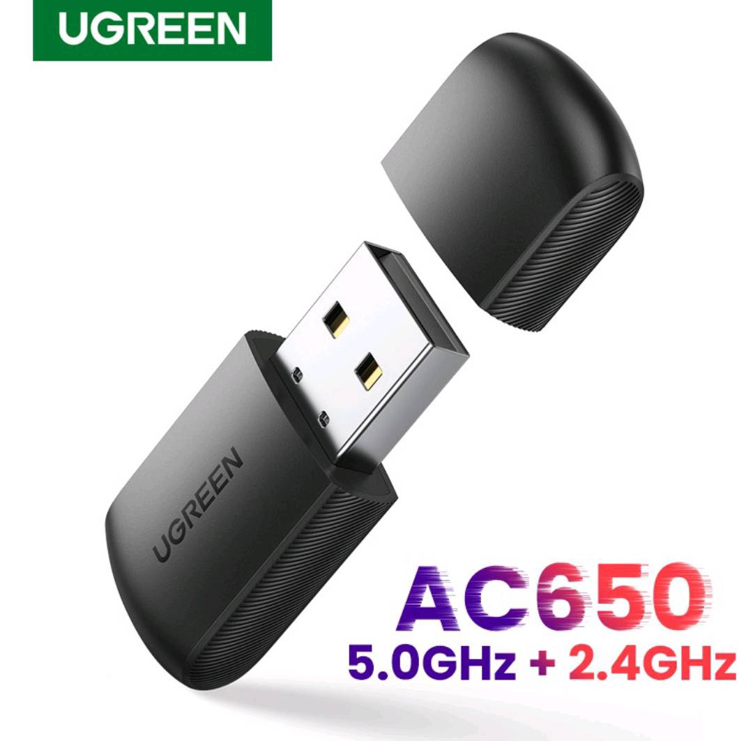 UGREEN รุ่น 2020450340 อะแดปเตอร์ Wifi ตัวรับสัญญาณ WiFi 650Mbps 1300Mbps USB WiFi 2.4G 5G ...