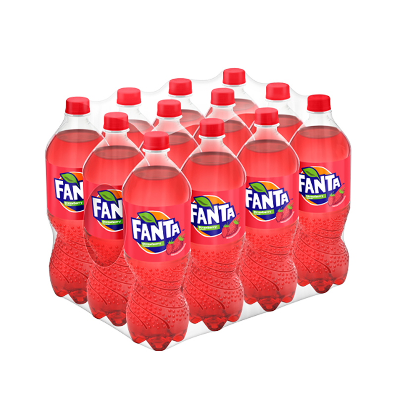 แฟนต้า น้ำอัดลม น้ำแดง 1 ลิตร 12 ขวด Fanta Soft Drink Strawberry (Red ...