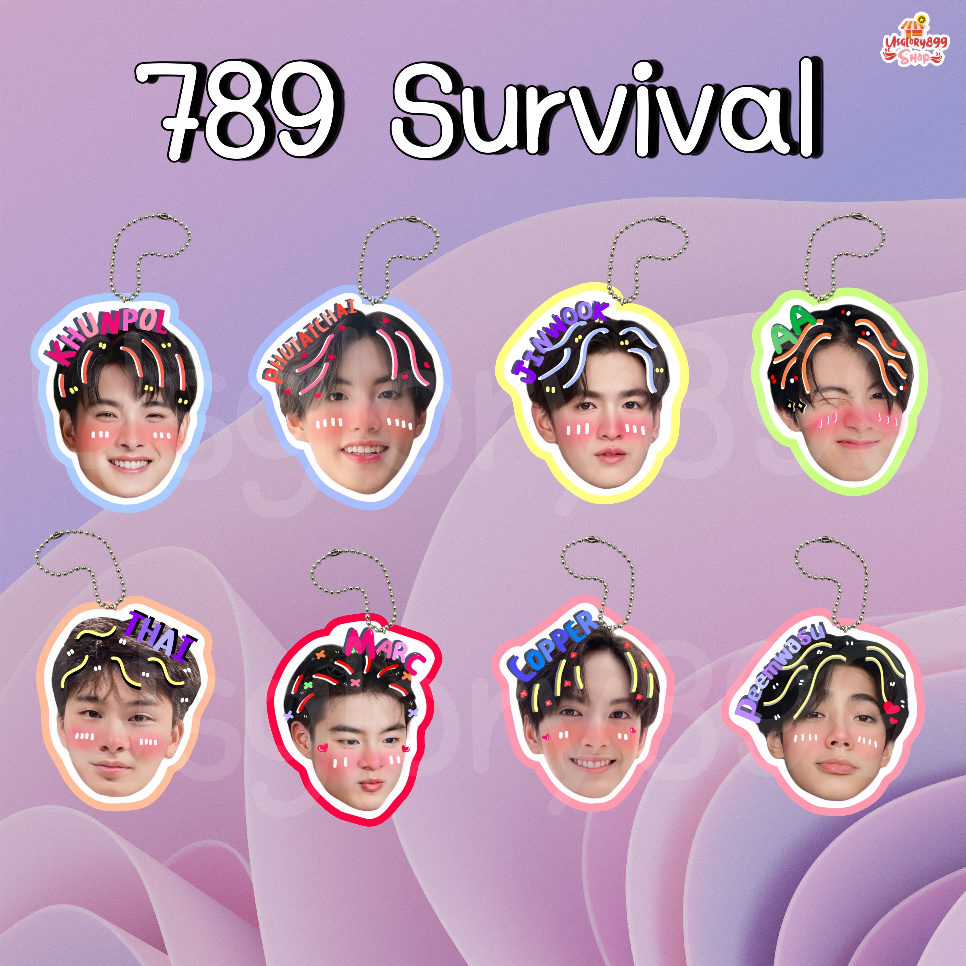 พวงกุญแจหัวโตเคลือบ 789 Survival 789 trainee ภูทัชชัย ขุนพล เอเอ มาร์ค ...