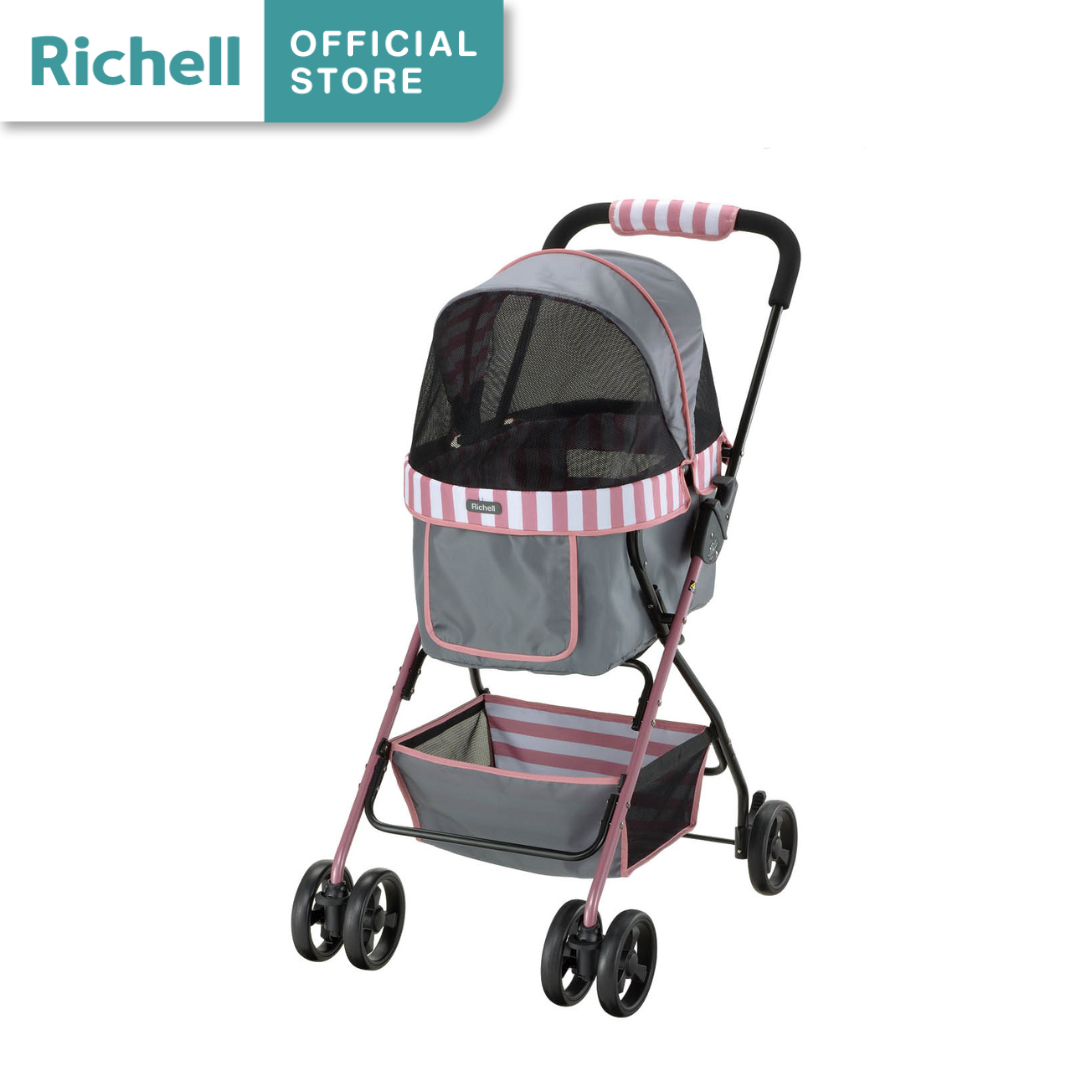 Richell Pet Buddy Elfie รถเข็นสัตว์เลี้ยงพับได้ มี 4 ล้อ ในขนาดที่ใหญ่ ...