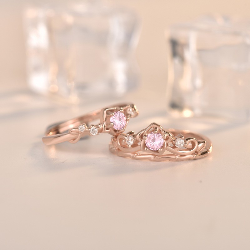 New Beauty&TheBeast Ins Korean Sterling Silver 925 14K Gold Finger Rings Necklace celet ...