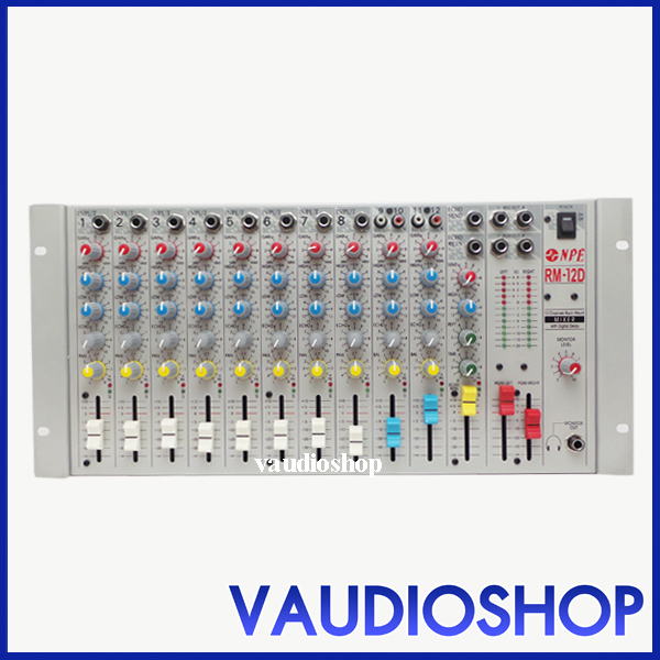 RM-12D NPE Mixer มิกเซอร์ 8 channel + Echo มิกซ์ มีเอคโค่ กว้าง 19 นิ้ว ...