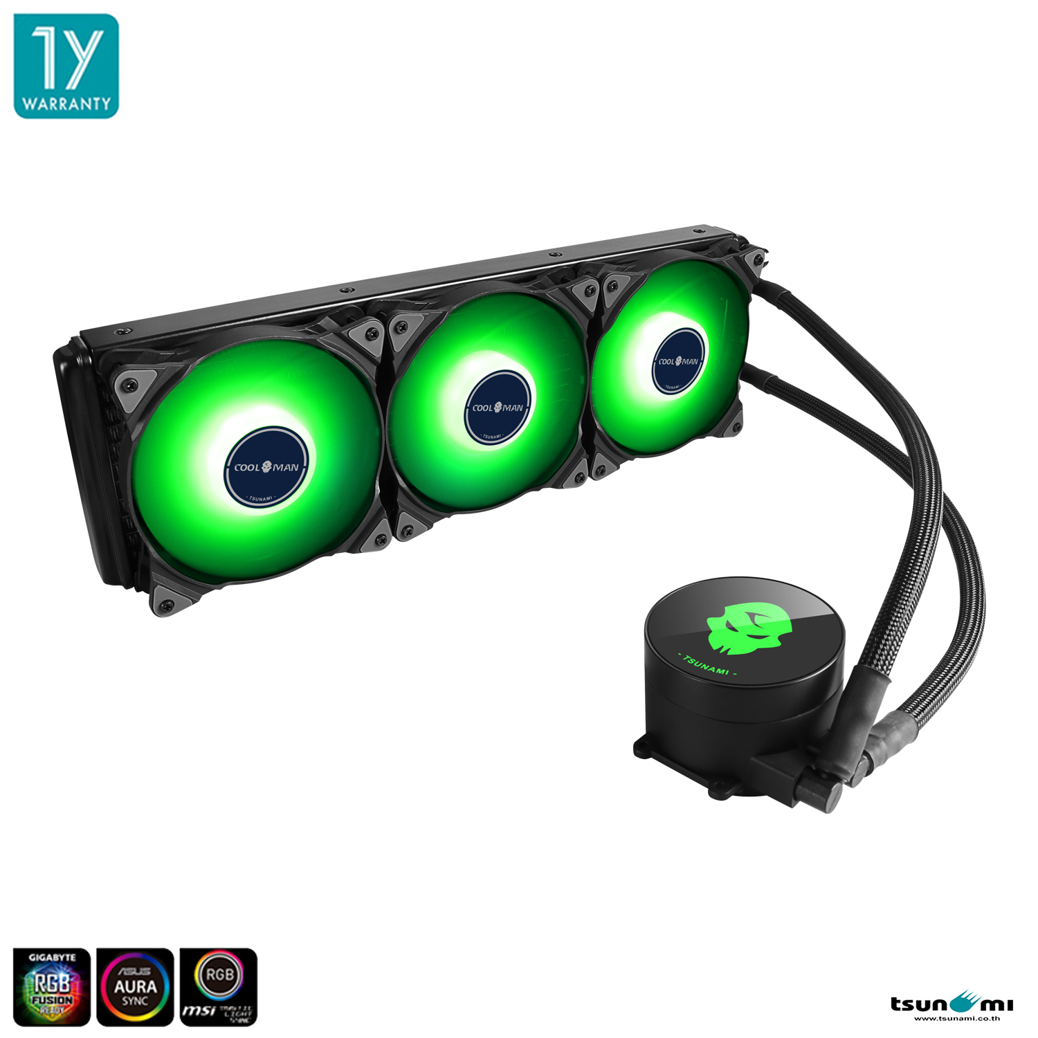 ชุดน้ำระบบปิด Tsunami CoolMan ARGB Multi-platform CPU Liquid Cooler CM ...