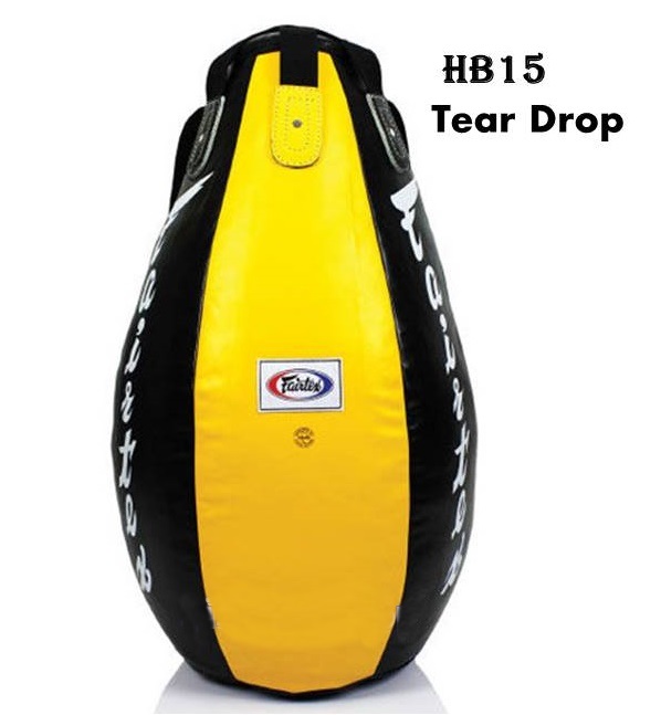 Fairtex Heavy Bag HB15 supper tear drop green yellow Training MMA K1 (Un-filled) กระสอบทรายแฟร์ ...