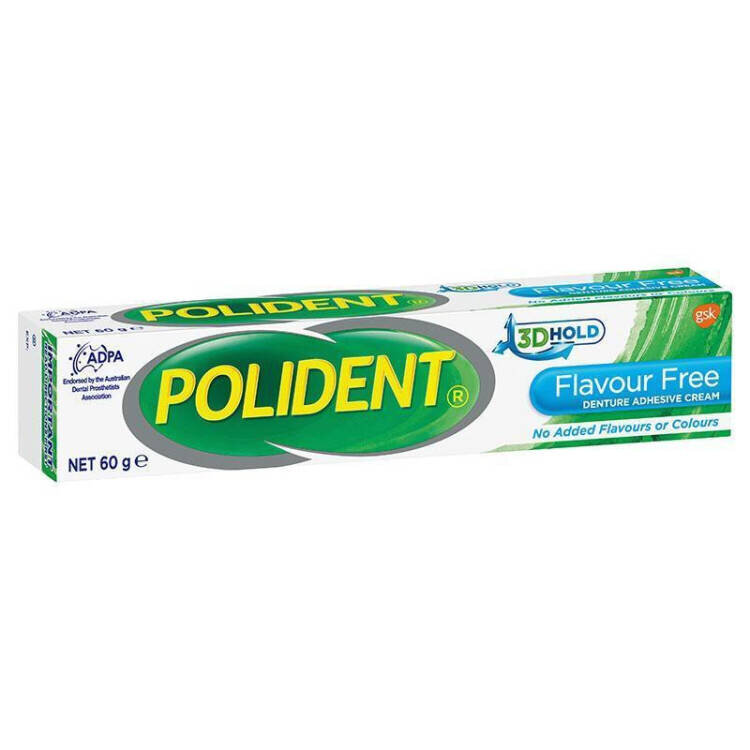 Polident Denture Adhesive Cream Flavour Free 60g ครีมติดฟันปลอม โพลิเด ...