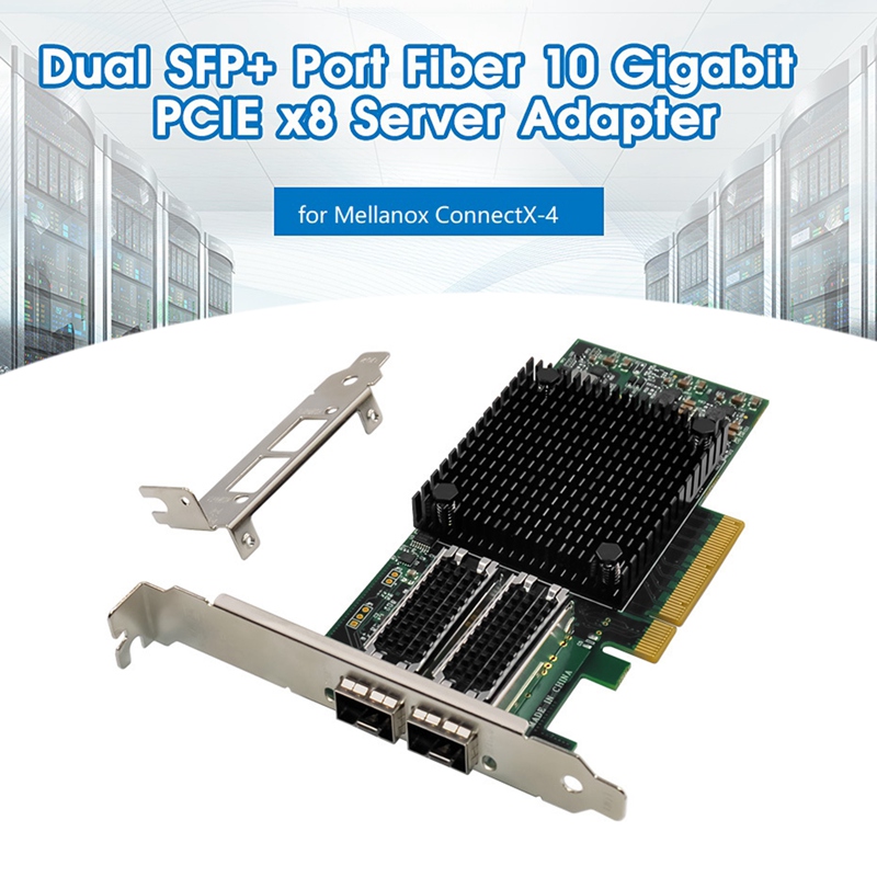 PCI-E X8 10 Gigabit Optical Server Network Card Mellanox ConnectX-4 PCI ...