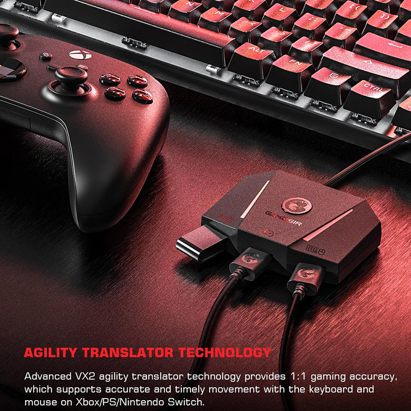GameSir VX2 AimBox Gaming Console Keyboard Mouse Adapter Wired 3.5mm Audio Port Connection ...