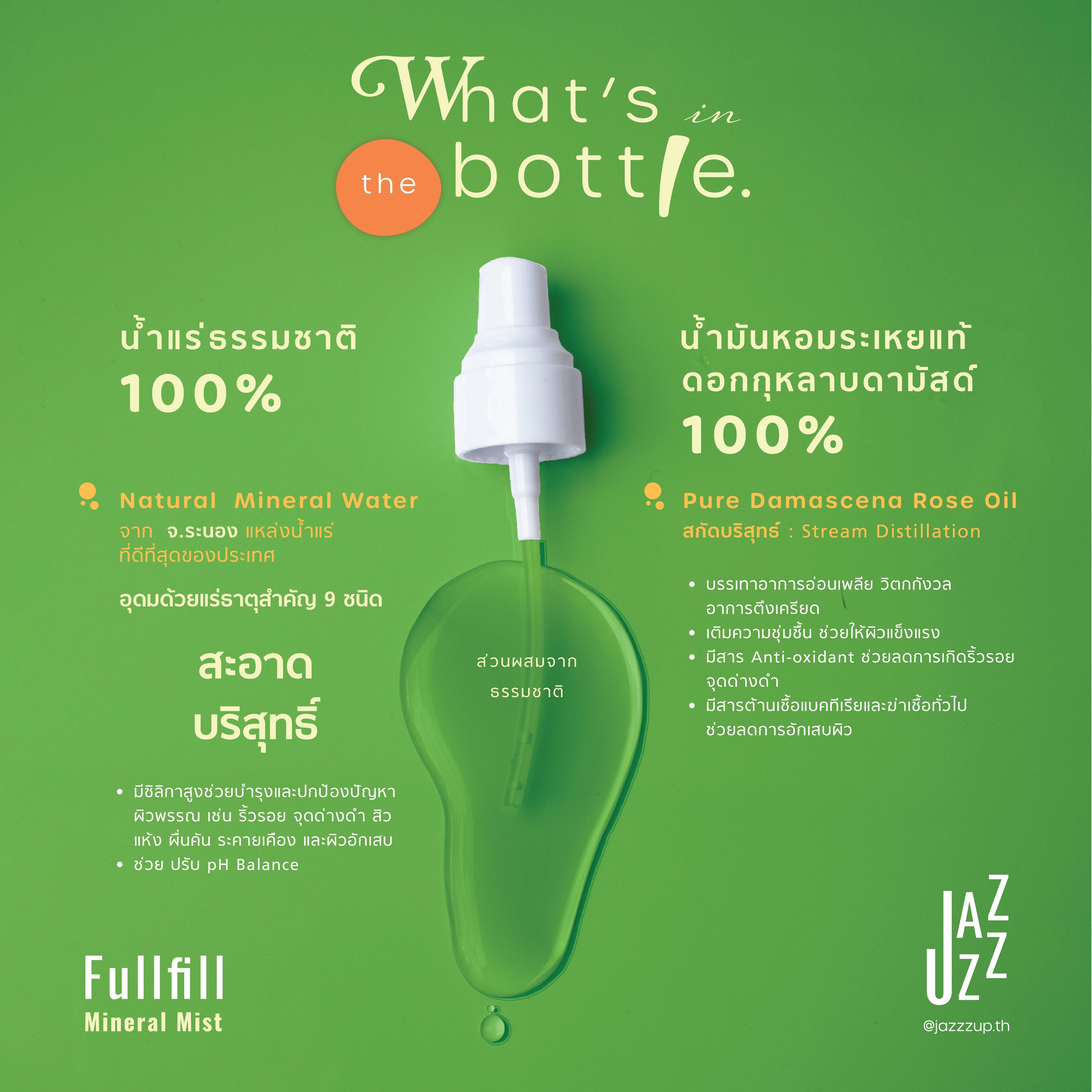 JazzZs Fullfill Mineral Mist Face Mist แจซซ สเปรย์น้ำแร่ฟูลฟิล สเปรย์ ...