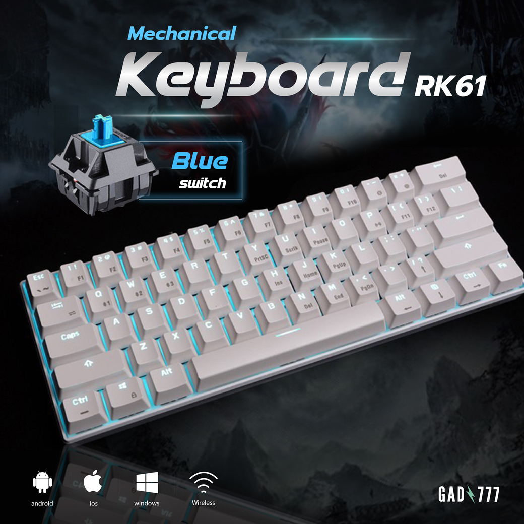 Royal Kludge RK61 คีย์บอร์ดTKL คีย์บอร์ด60% 61ปุ่ม คีย์บอร์ดบลูทูธไร้ ...