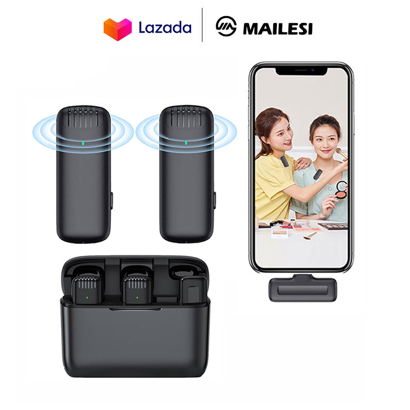 ส่งไวจากไทยใหม่ ไมค์ไร้สายหนีบเสื้อ J11 or J13 2IN1 Wireless Microphone ไมค์หนีบปกเสื้อ Live ...
