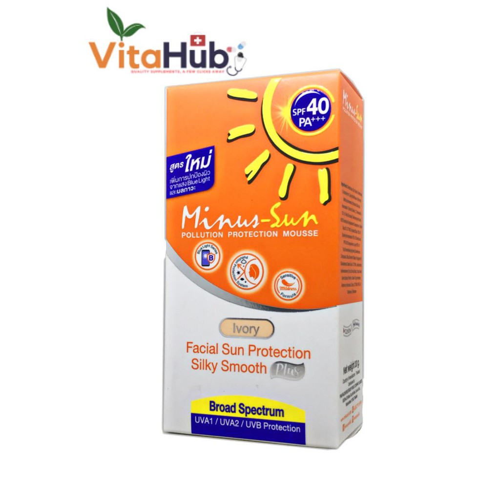 ราคา 1 รายการ ครีมกันแดด Minus Sun SPF 40 PA+++ facial sun protection ไมนัส ซัน เนื้อดุจใยไหม ...