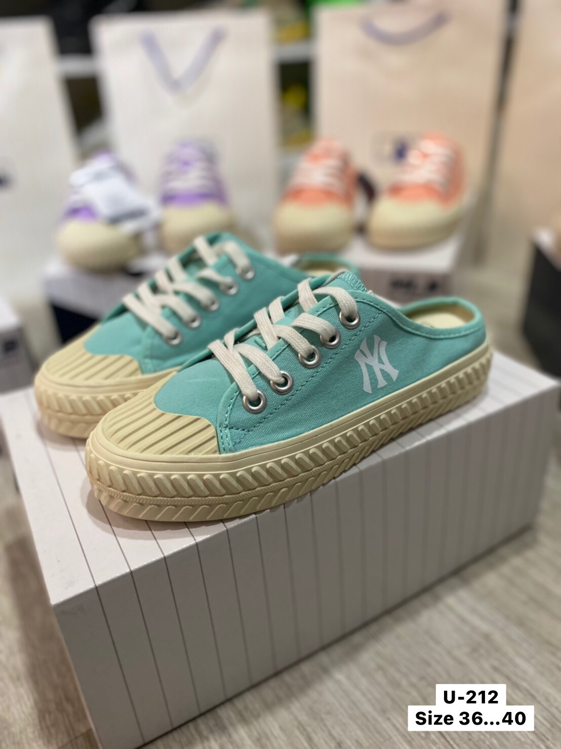 รองเท้าผ้าใบเปิดส้น MBL Playball Origin Blue Size36-40 สินค้าพร้อมกล่อง ...