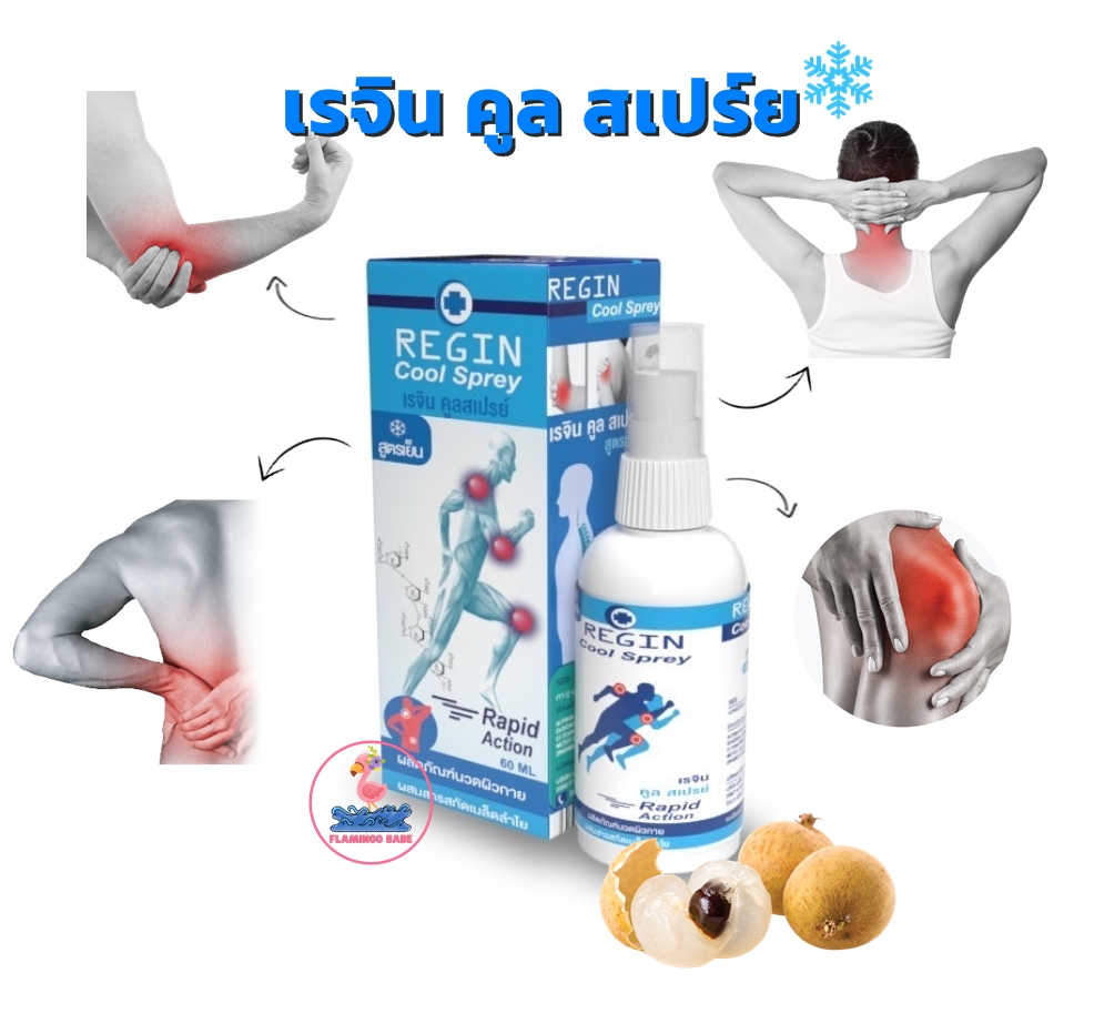 Regin Cool Spray 60ML เรจิน คูล สเปร์ย ผลิตภัณฑ์นวดผิวกาย สูตรเย็น ผสม ...