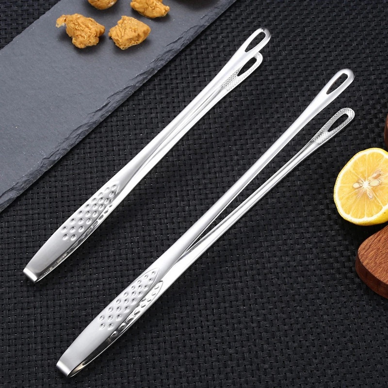 Kitchen Tweezers Tongs Stainless Steel Long Chef Food Clip BBQ Meat ...