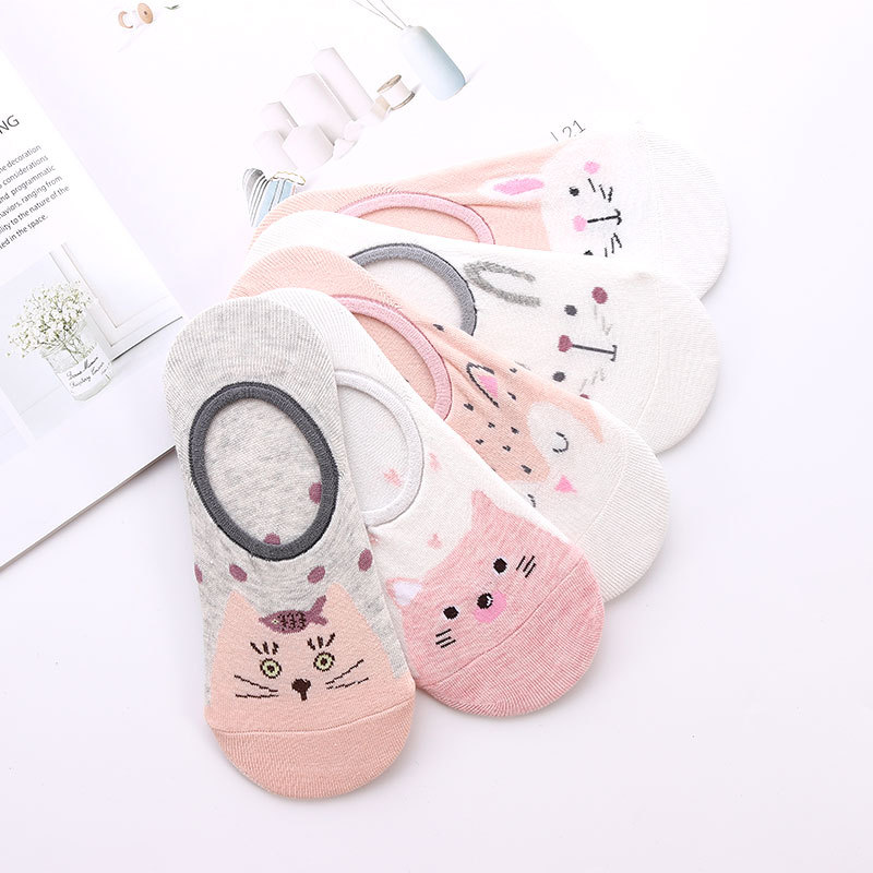 5 Pairs Women's Short Socks Set Cute Lovely Kawaii Cartoon Sweet Girls ...
