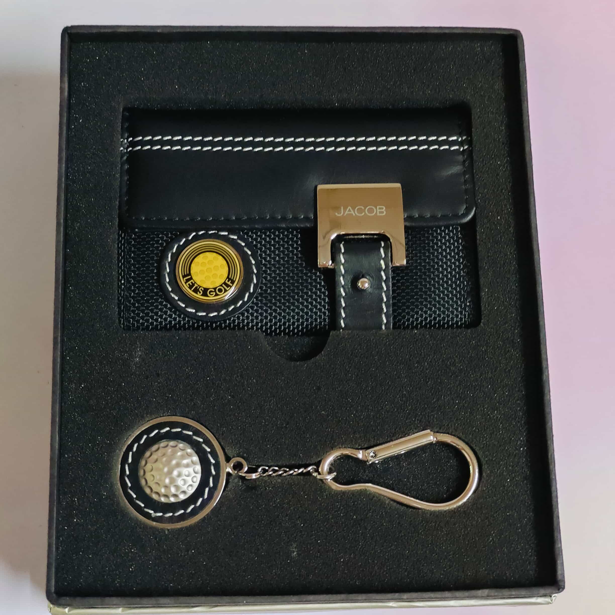 JACOB Box set กระเป๋าใส่บัตรหนังแท้พร้อมพวงกุญแจ ของแท้ สินค้าพรีเมี่ยม - Aiyashop - ThaiPick