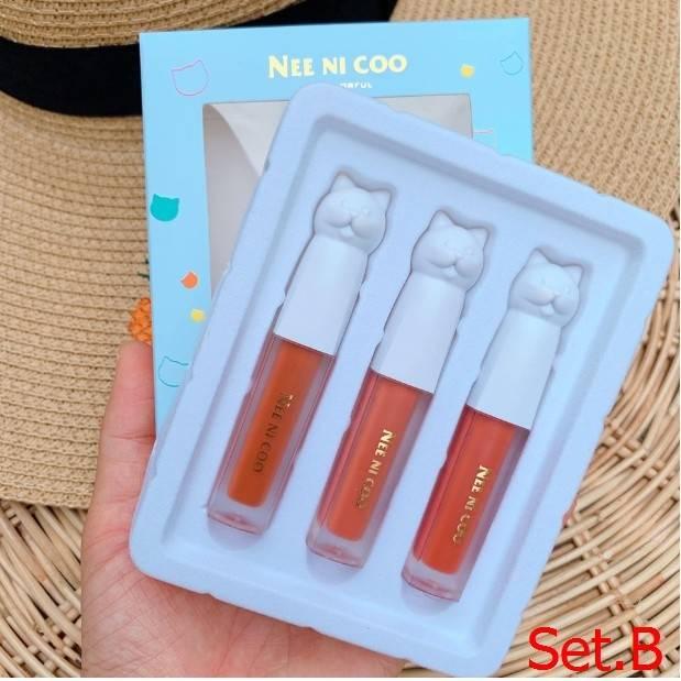 NEE CARA MEOW MATTE LIP GLAZE SET (NC08) : NEECARA ลิป เซ็ต x 1 ชิ้น ...