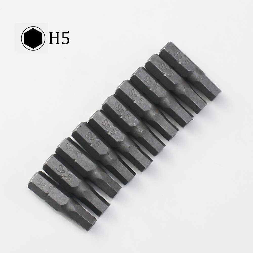 10pcs Hexagon Screwdriver Bit Set 14" Hex Shank 25mm Hex Head Screw ...