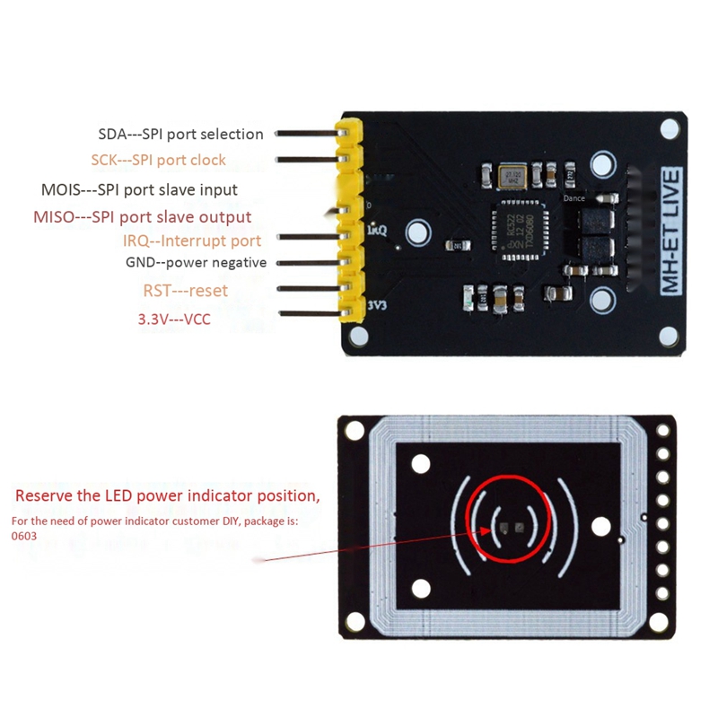Mini Rc522 Rfid Sensor Module Card Reader Writer Module I2C Iic ...