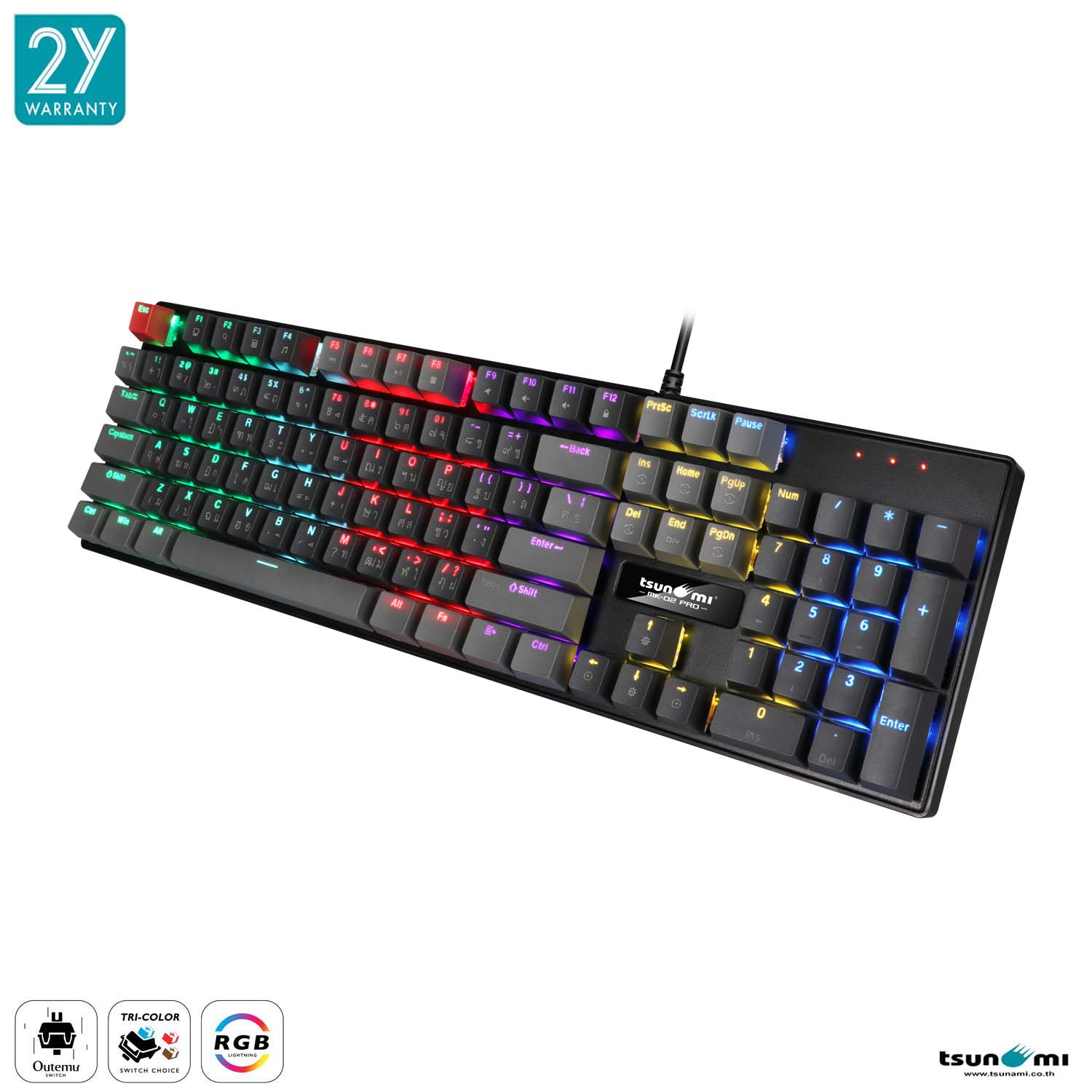 Tsunami MK-02 Pro คีย์บอร์ดเกมมิ่ง 100 104 Key Mechanical Keyboard ...