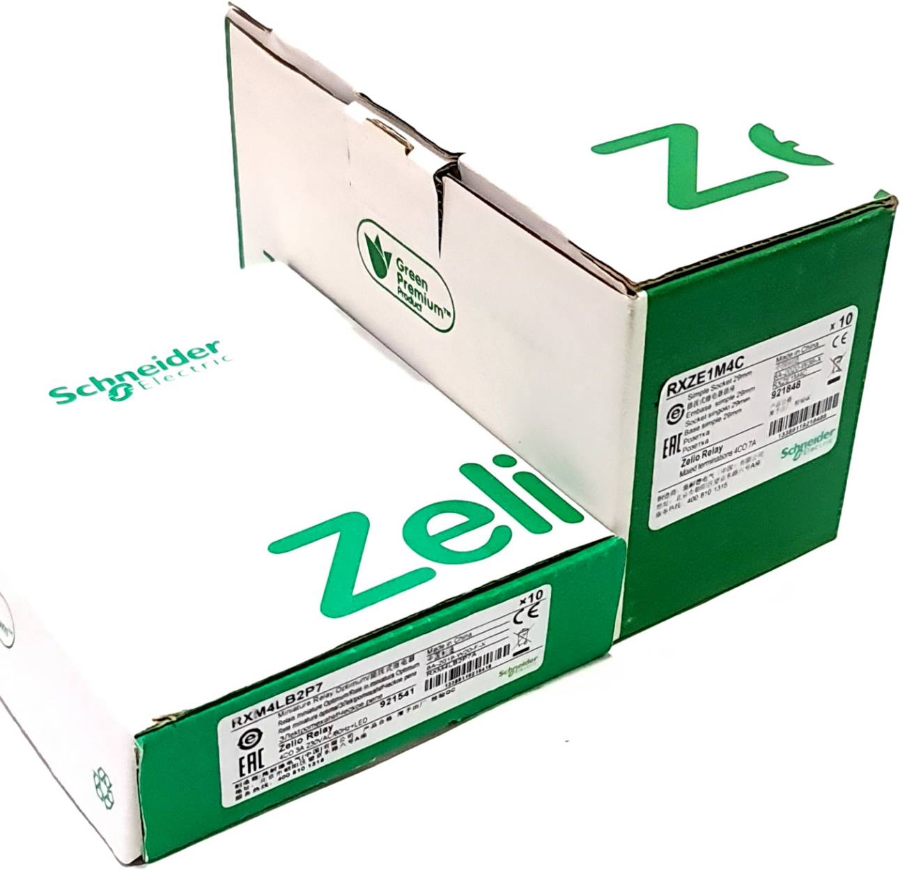 (Lot of 10) Schneider Electric RXM4LB2P7 Relay 230VAC 3A, 4-Contact with Socket RXZE1M4C 14-pins ...