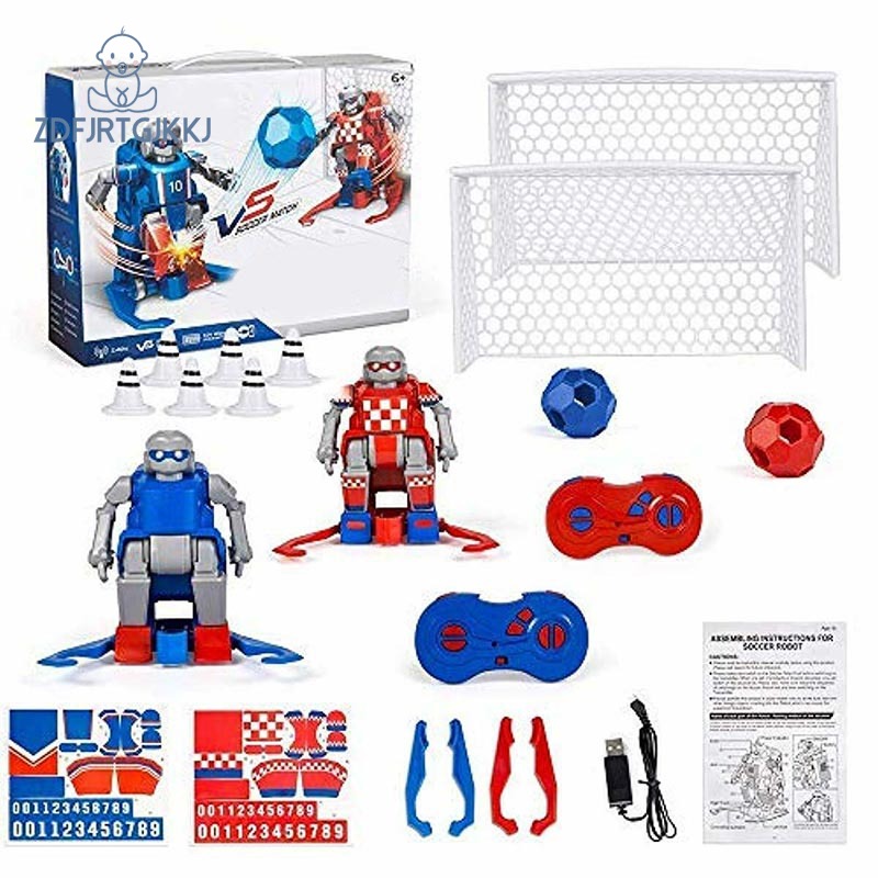1 Pair RC Soccer Robots Kids Toys Set 2.4G Remote Control Robot Sport ...