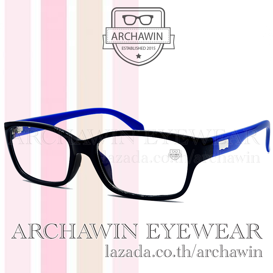 Archawin แว่นสายตา แว่นสายตาสั้น-สายตายาว พร้อมกรองแสงคอม ป้องกันรังสียูวี ทรงสี่เหลี่ยม รุ่น ...