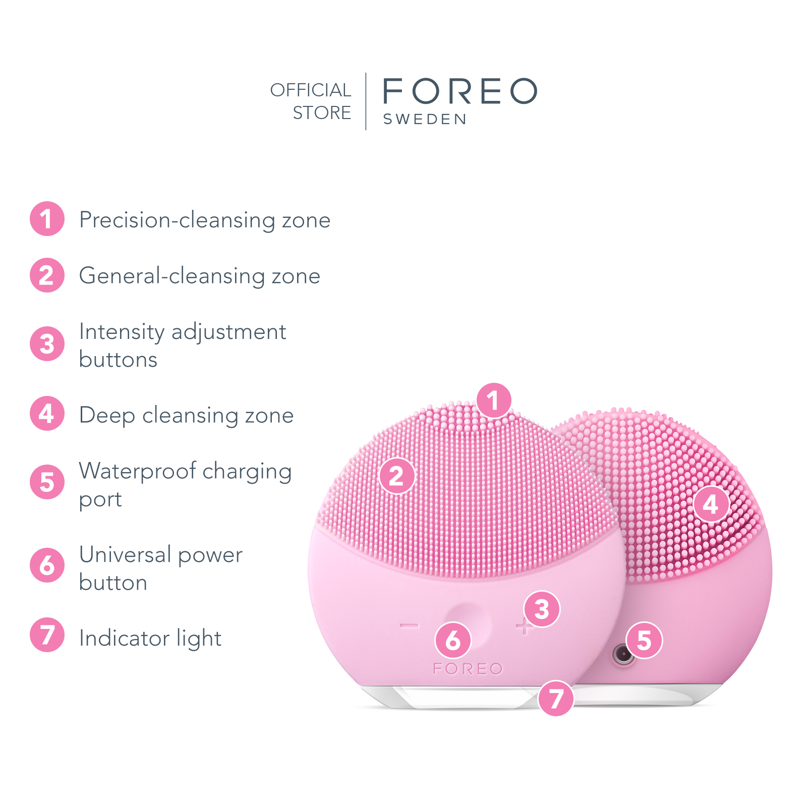 FOREO LUNA Mini 2 Pearl Pink เครื่องล้างหน้า ฟอริโอ้ ลูน่า มินิ 2 สี ...