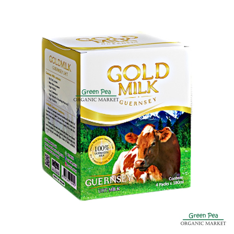 Gold Milk น้ำนมโคแท้ 100แพค4กล่อง 180ml. ผู้แพ้นมวัวดื่มได้ Guernsey UHT เกรดพรีเมี่ยม♢ - Rootn ...