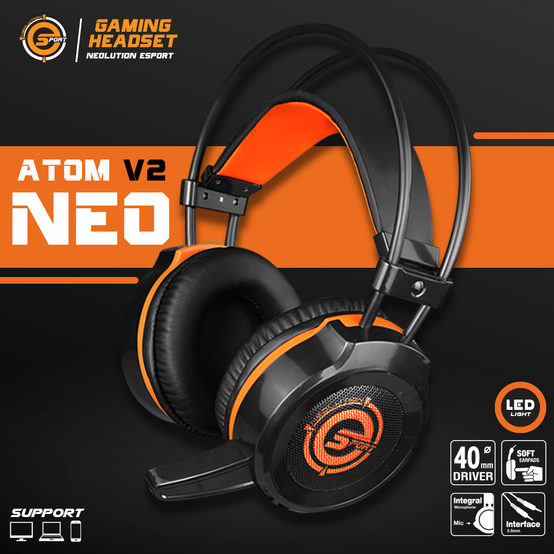 Neolution E-Sport Gaming Headset ATOM V2 Black | Lazada.co.th