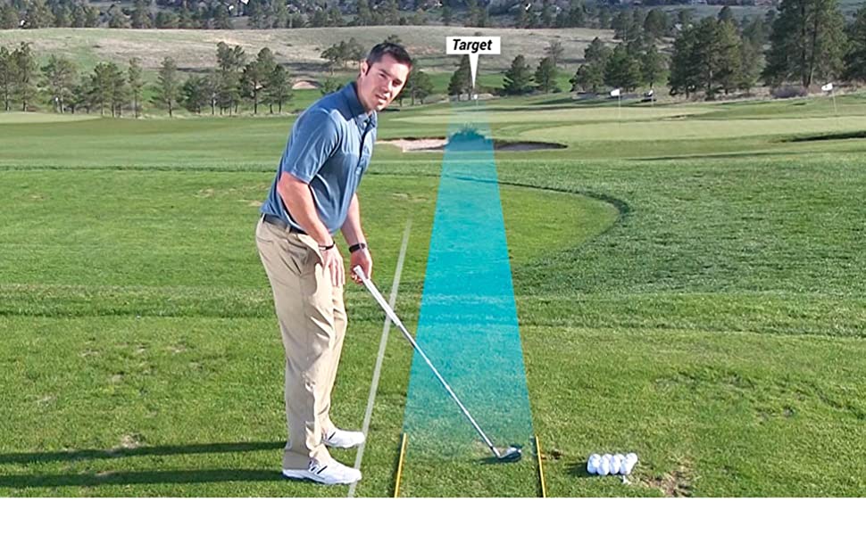 อุปกรณ์กอล์ฟไม้ช่วยเล็งโปรสติก ไม้สำหรับฝึกซ้อม 2 ชิ้น รวม 2 ตัวเชื่อม ...