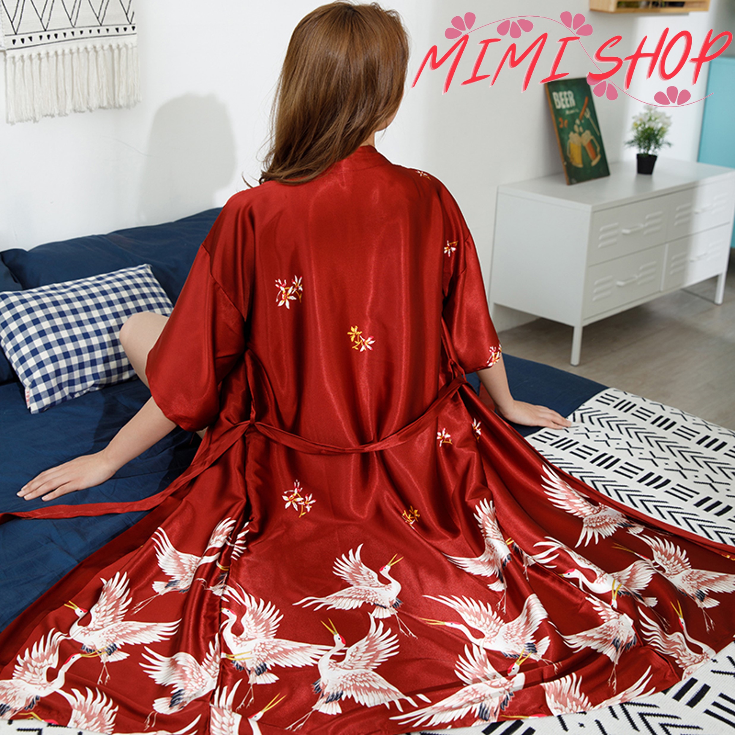 MIMI SHOP ชุดคลุม ชุดคลุมนอน ลายนกกะสา M-384 - MiMiClotheshop - ThaiPick