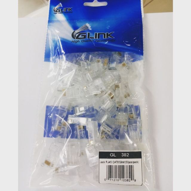 Plug RJ45 CAT6 GLINK (GL382) หัวแลนมาตรฐาน 50-Pack หัวแลนมาตรฐาน RJ45 ตัวผู้ 8 ขา สำหรับสาย CAT6 ...